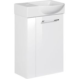 Fackelmann Waschtisch &raquo;SBC&laquo; Set, 2 tlg. bestehend aus Becken und Unterbau, Breite ca. 45 cm wei&szlig; Holzwerkstoff, Keramik