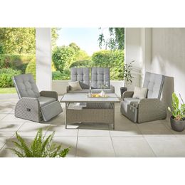 Konifera Gartenlounge-Set »Vigo« Set, 2x Sessel, 1x 2er Sofa, 1x Tisch 120x60x60cm, inkl. Auflagen, 8 Stk. tlg. Polyrattan, Aluminium, verstellbare...