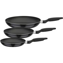 GSW Pfannen-Set »Bratmeister« Aluminium Set, 1x Pfanne 20cm, 24cm, 28cm, 3 Stk. tlg. mehrfache, pflegeleichte Antihaft-Versiegelung schwarz