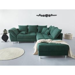 Collection AB Ecksofa »(Spar-Set) Innsbruck L-Form und Hocker« Ecksofa und Hocker, Recamiere links oder rechts montierbar flaschengrün