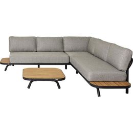 Best Loungeset »Paros« Set, 12 Stk. tlg. ehend aus 2 Bänken, 1 x Tisch und 9 Kissen anthrazit + Obermaterial: 80% Polyurethan, 20% Polypropylen