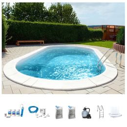 MY POOL BWT Ovalpool »PREMIUM mit sandfarbener Innenfolie« Höhe: 150 cm, in verschiedenen Größen weiß/sand Ø/B/H/L: Breite 360 cm x Höhe 150 cm x...