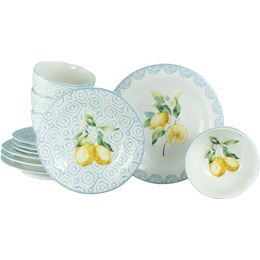 Creatable Teller-Set »Lemoncello, Tellerset 12-tlg« Handgemalte italienische Keramik bunt