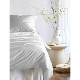 Irisette Bettwäsche »Premium Satin Bettwäsche Paris« 2 Stk. tlg. hochwertige Uni Premium Bettwäsche mit Reißverschluss, 100% Baumwolle silberfarben...