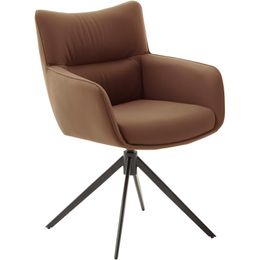 MCA furniture 4-Fu&szlig;stuhl &raquo;LIMONE&laquo; (Set) 2 Stk.(Set, 2 Stck), 360&deg; drehbar, Belastbarkeit 120 kg, Sitzh&ouml;he ca. 49 cm rostbraun + schwarz matt...