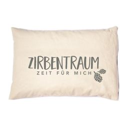 Herbalind Zirbenkissen »Zirbentraum, Naturprodukt« Gefüllt mit hochwertigen Zirbenholzflocken, Made in Germany wollweiß/grau