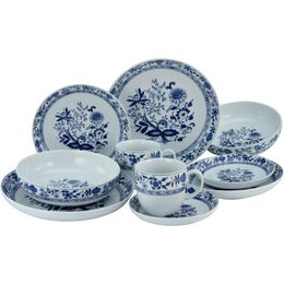 Creatable Kombiservice »Geschirr-Set Allround Zwiebelmuster« Service mit traditionellem Zwiebelmuster-Dekor 10 Teile für 2 Personen weiß/blau