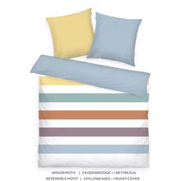Tom Tailor HOME Bettwäsche »COLORED STRIPES in Gr. 135x200cm, 155x220cm, 200x220cm oder 100x135cm« 3 Stk. tlg. new bedroom, gewebtes Label Multi...