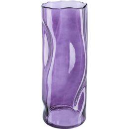 CREATIV HOME Tischvase »Blumenvase« Vase aus Glas, im Crunch-Design, Höhe ca. 30 cm aubergine
