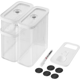 Zwilling Vakuumbeh&auml;lter &raquo;CUBE Set M&laquo; Set, 5 Stk. tlg. modulare, stapelbare Aufbewahrungsboxen wei&szlig;