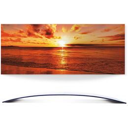 Artland Wandbild &raquo;Sch&ouml;ner Sonnenuntergang Strand&laquo; Gew&auml;sser 1 Stk. tlg. 3D Optik gebogen Farbe Bild(er): orange