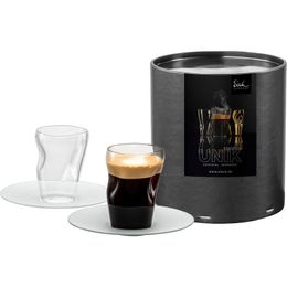 EISCH GERMANY Espressoglas »UNIK« Espressoglas mit Untertasse, 2-teilig, 100 ml transparent