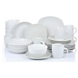 Retsch Arzberg Kombiservice »Geschirr-Set, Service EVERY DAY« eckige Coupform, 30 Teile, für 6 Personen weiß