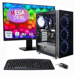 GAMEMAX PC-Komplettsystem »MegaDeal Gaming-PC-Set Draco XD« 27 AMD Ryzen 5 32 GB RAM Windows 11 + MSI PRO MP273ADE Monitor, 69cm (27") + Maus &...