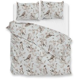 ZO HOME Bettw&auml;sche &raquo;Uccello&laquo; 1 tlg. Bettw&auml;sche aus 100% Baumwolle, hochwertige Flanell grau Flanell, Obermaterial: 100% Baumwolle