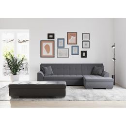 DOMO collection Ecksofa »Treviso viele Bezüge, auch in Cord, L-Form, B/T/H: 267/80/83 cm« wahlweise mit Bettfunktion, incl. Zierkissen, hochwertige...