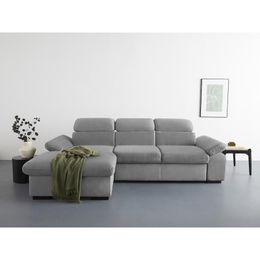COTTA Ecksofa »Lola L-Form mit Kopfteilfunktion & Hocker« wahlweise mit Bettfunktion, Bettkasten & Armteilverstellung Mouse