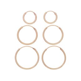 Firetti Creolen-Set »Multipack Schmuck Geschenk Silber 925 Ohrschmuck Creolenset« roségoldfarben Zeitloses Set aus Creolen