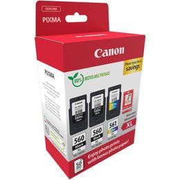 Canon Tintenpatrone »PG-560XL x2/CL-561XL Photo Value Pack« Schwarz, Cyan, Magenta, Gelb Original Verbrauchsmaterialien
