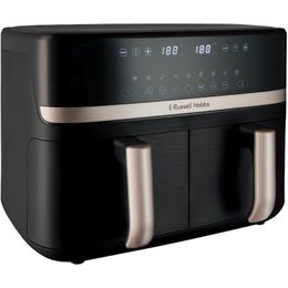 Russell Hobbs Heißluftfritteuse »27680-56 s SatisFryTM Dual basket, 4, 5L« 2800 W Airfryer–wenig oder kein Öl erforderlich, 9 Programme, 9 L Schwarz