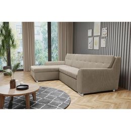 DOMO collection Ecksofa »Treviso viele Bezüge, auch in Cord, L-Form, B/T/H: 267/80/83 cm« wahlweise mit Bettfunktion, incl. Zierkissen, hochwertige...