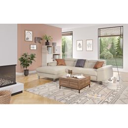 COTTA Ecksofa »Komaris L-Form, B: 244 cm« mit Kopfteilverstellung, optional Bettfunktion, Bettkasten & Licht Beige