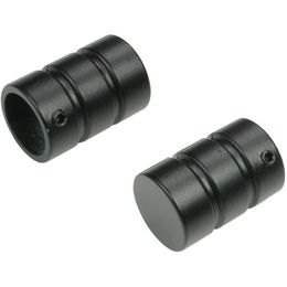 Liedeco Gardinenstangen-Endst&uuml;ck &raquo;Zylinder mit Rille&laquo; f&uuml;r Gardinenstangen &Oslash; 16 mm schwarz