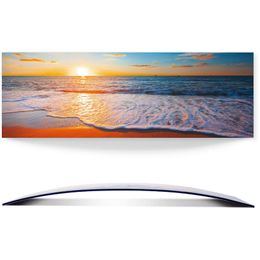 Artland Wandbild »Sonnenuntergang und das Meer« Strand 1 Stk. tlg. 3D Optik gebogen Farbe Bild(er): blau