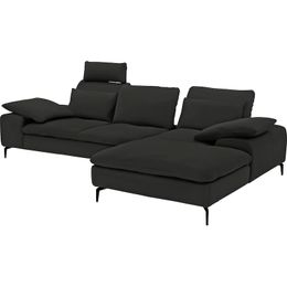 W.Schillig Ecksofa »valentinoo, Designsofa, bequem, elegant und zeitlos, L-Form« inklusive Hocker, mit Sitztiefenverstellung, Breite 299 cm graphit...