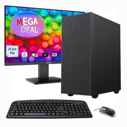 GAMEMAX PC-Komplettsystem »MegaDeal Multimedia-PC-Set« 24 ′′ AMD Ryzen 5 16 GB RAM 1.000 GB SSD Windows 11 + MSI PRO MP2412DE Monitor 60cm (24") +...