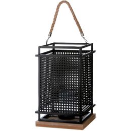 CASABLANCA BY GILDE Windlicht &raquo;Kerzenhalter Metall Geflecht&laquo; 1-flammig, aus Metall und Glas, H&ouml;he ca. 40 cm schwarz