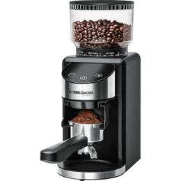 Rommelsbacher Kaffeemühle »EKM 400« 200 W Kegelmahlwerk 220 gBohnenbehälter mit Kegelmahlwerk, Antistatik-Funktion, 35 Mahlgrade schwarz/Edelstahl
