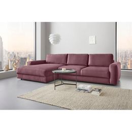 Places of Style Ecksofa »Bloomfield, bequem und elegant, OTTOs Choice, Breite 303cm, L-Form« wahlweise mit Bettfunktion und Bettkasten altrosa 0