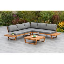 Merxx Garten-Essgruppe »Valparaiso« 2 Stk. tlg. Eck-Sitz-Set braun + grau +