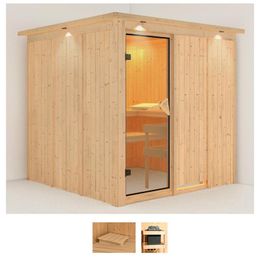Karibu Sauna »Rodin« Set, ohne Ofen naturbelassen