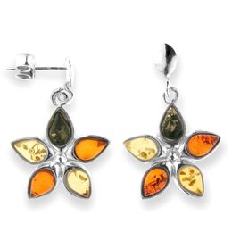 OSTSEE-SCHMUCK Paar Ohrstecker &raquo;Ohrh&auml;nger Bl&uuml;te Ohrh&auml;nger Bl&uuml;te&laquo; 30 x 18 mm Ein absoluter Blickfang