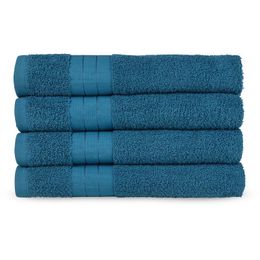 Good Morning Handt&uuml;cher &raquo;Uni &laquo; Baumwolle, Walkfrottee, Bord&uuml;re, 500 GSM, Einfarbig, ohne Aufh&auml;ngung blau Frottier, Obermaterial: 100% Baumwolle