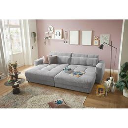 ED EXCITING DESIGN Loveseat »Barura« 2 Stk. tlg. Big-Sofa mit 2 Nierenkissen hellgrau