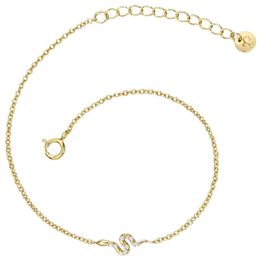 Glanzstücke München GLANZSTÜCKE MÜNCHEN Gliederarmband »GSM782« aus Sterling Silber gelbgold + weiß none Glitzerndes Armband für Damen