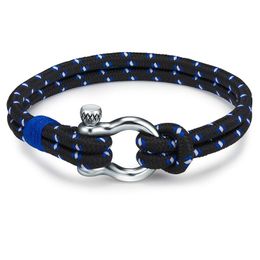 True Rebels Armband »KI203« aus Edelstahl blau none Martimes Herrenarmband mit Edelstahlverschluss