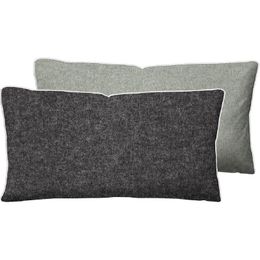 Biberna Kissenbezug &raquo;Hermal Flanell mit Rei&szlig;verschluss, Melange-Optik, Wendekissenbezug&laquo; Feinflanell, Made in Germany zertifiziert, kuschelig weich, mit 