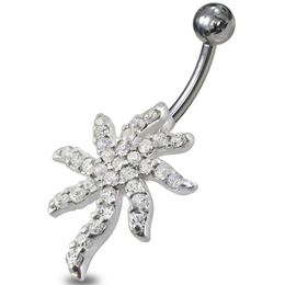 Firetti Bauchnabelpiercing »Schmuck Geschenk Piercing Silber 925 Körperschmuck PALMTREE Palme« mit Zirkonia (synth.)...