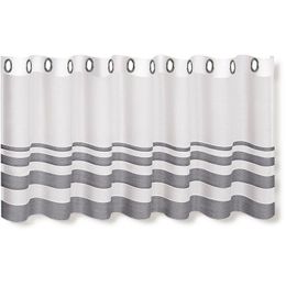 GERSTER Scheibengardine &raquo;Eskil&laquo; &Ouml;sen 1 Stk. tlg. HxB: 50x140, mit modernem Streifen Design anthrazit Obermaterial: 100% Polyester 50 cm