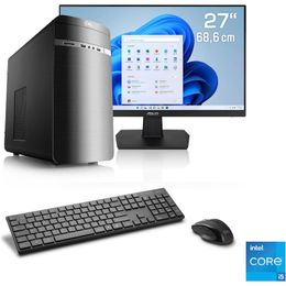 CSL PC-Komplettsystem &raquo;Speed V25131&laquo; 27 &prime;&prime; Intel Core i5 16 GB RAM 1.000 GB SSD grau Inkl. Maus, Tastatur, WLAN 300 MBit/s, USB 3.2 Gen1, 27" TFT: 