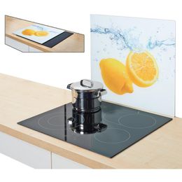 zeller PRESENT Herdblende-/Abdeckplatte &raquo;Lemon Splash&laquo; Silikonf&uuml;&szlig;en wei&szlig;/gelb