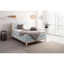 OTTO products Boxspringbett »Jelle« 5 Stk. tlg. zertifizierte, recycelte Bezugsstoffe, verschiedene Ausführungen titanio