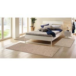 my home Bettumrandung &raquo;Wolly, Handweb Teppiche&laquo; H&ouml;he 14 mm 3 Stk. tlg. Bettvorleger, Wolle, handgewebt, L&auml;ufer-Set Wohnzimmer, Schlafzimmer sand...