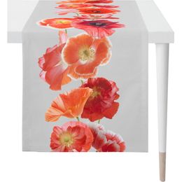 Apelt Tischläufer »6854 SUMMERTIME, Sommerdeko, Sommer« mit Blumenmotiv, Digitaldruck, roter Klatschmohn grau, rot Obermaterial: 100% Baumwolle...