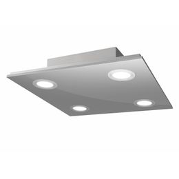Evotec LED Deckenleuchte &raquo;PANO&laquo; LED-Board 1 Stk. Warmwei&szlig; LED Deckenlampe edelstahlfarben
