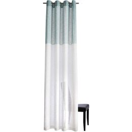 HOMING Gardine &raquo;Caja&laquo; &Ouml;sen 1 Stk. tlg. Streifen, Bord&uuml;re, Wohnzimmer, Schlafzimmer petrol Obermaterial: 100% Polyester 245 cm